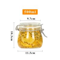 China Custom Size Airtight Thick Glass Food Storage Jars With Clip Top Caps for sale