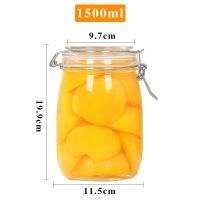 China Custom Size Airtight Thick Glass Food Storage Jars With Clip Top Caps for sale