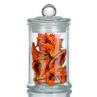 China Jam Storage Cookie Glass Spice Jars Empty With Glass Caps , Round Shaped for sale