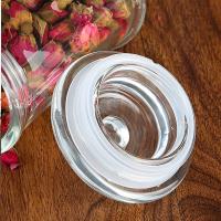 China Jam Storage Cookie Glass Spice Jars Empty With Glass Caps , Round Shaped for sale