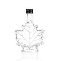 China Maple Leaf Shape Clear Glass Wine Bottles 70ml 100ml 250ml For Restaurants for sale