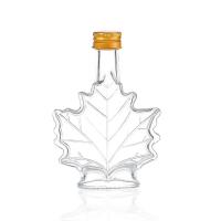 China Maple Leaf Shape Clear Glass Wine Bottles 70ml 100ml 250ml For Restaurants for sale