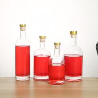 China Custom Clear Vodka Empty Glass Wine Bottles With Cork Lid 750ml 500ml 375ml for sale