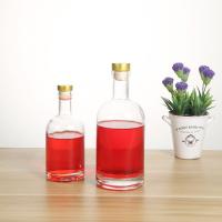 China Custom Clear Vodka Empty Glass Wine Bottles With Cork Lid 750ml 500ml 375ml for sale