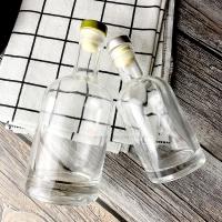 China Custom Clear Vodka Empty Glass Wine Bottles With Cork Lid 750ml 500ml 375ml for sale