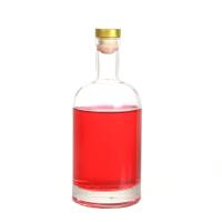 China Custom Clear Vodka Empty Glass Wine Bottles With Cork Lid 750ml 500ml 375ml for sale