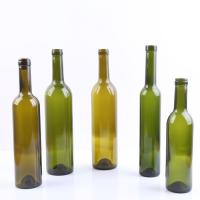 China 375ml 500ml 750ml Empty Glass Wine Bottles Dark Green Glass Bottles For Liquor Vodka / Whisky for sale