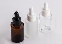 China Frosted Clear Amber Serum Glass Essential Oil Bottles 30ml Dropper Bottle for sale