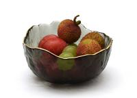 China Irregular Shape Empty Glass Jars Frosted Salad Bowl Decorative Crystal Fruit Bowl for sale