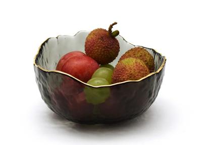 China Irregular Shape Empty Glass Jars Frosted Salad Bowl Decorative Crystal Fruit Bowl for sale