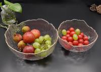 China Irregular Shape Empty Glass Jars Frosted Salad Bowl Decorative Crystal Fruit Bowl for sale