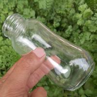 China Food Grade Empty Clear Glass Juice Bottles 200ml Capacity With Aluminum Cover for sale