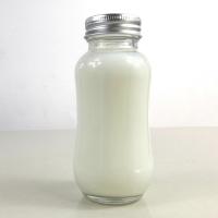 China Food Grade Empty Clear Glass Juice Bottles 200ml Capacity With Aluminum Cover for sale