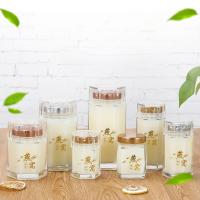 China High Grade Hexagonal Glass Honey Jars Clear Color With Eco Friendly for sale