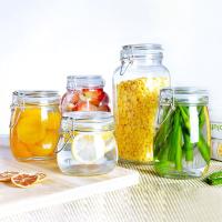 China Stainless Steel Buckle Sealing Glass Storage Jar Round Square Food Tea Honey Bottle for sale