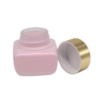China Custom 50ml Empty Glass Containers Jar Face Cream Container With Gold Lid for sale