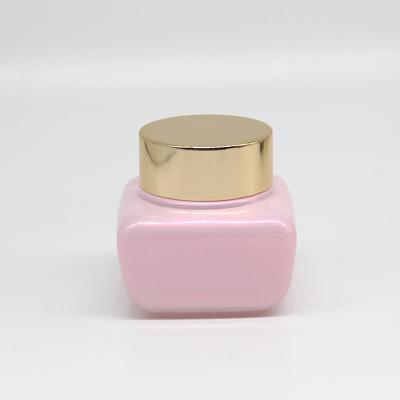 China Custom 50ml Empty Glass Containers Jar Face Cream Container With Gold Lid for sale