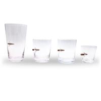 China 260ml Inlay Bullet Whiskey Personalized Glass Cup For Tableware Bar Drinking for sale