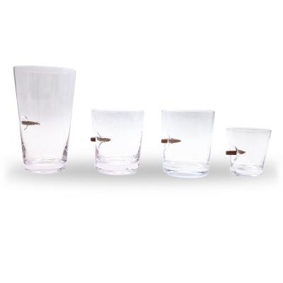 China 260ml Inlay Bullet Whiskey Personalized Glass Cup For Tableware Bar Drinking for sale