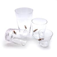 China 260ml Inlay Bullet Whiskey Personalized Glass Cup For Tableware Bar Drinking for sale