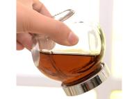 China Clear Flat Drum Shape Empty Glass Jars Food Storage For Candy / Spices for sale
