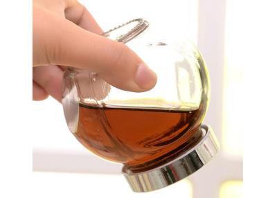 China Clear Flat Drum Shape Empty Glass Jars Food Storage For Candy / Spices for sale
