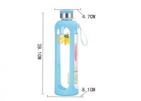 China Outdoor Custom Unbreakable Glass Water Bottles Bpa Free With Sleeve Eco - Friendly for sale