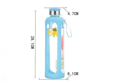China Outdoor Custom Unbreakable Glass Water Bottles Bpa Free With Sleeve Eco - Friendly for sale