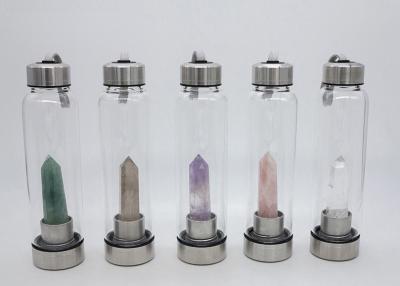 China Borosilicate Glass Crystal Infused Water Bottle 500ml Capacity 6cm * 24cm for sale