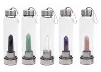 China Borosilicate Glass Crystal Infused Water Bottle 500ml Capacity 6cm * 24cm for sale