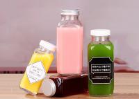 China Plastic Cap Square Glass Juice Bottles Strong Sealing Coffee Packing for sale