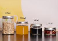 China Round Wide Mouth Glass Storage Jars Weed Container 250ml With Aluminum Screw Cap for sale