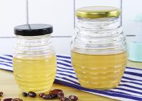 China Transparent Glass Honey Jars With Aluminum Lid Round Shape YF201901030 for sale