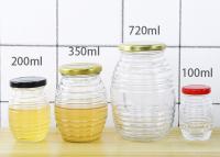 China Transparent Glass Honey Jars With Aluminum Lid Round Shape YF201901030 for sale