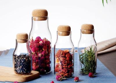 China High Borosilicate Glass Milk Bottles Soft Wooden Lid Round Shape FDA Certification for sale