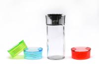 China High White Glass Empty Glass Jars Salt And Pepper Shakers Round Shape for sale