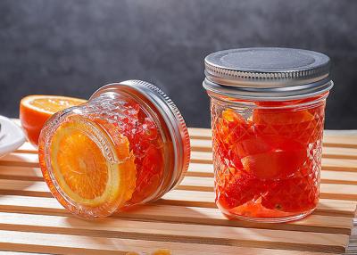China 100ml 200ml 300ml clear glass jam jars glass mason jar with screw metal lids for sale