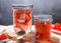 China 100ml 200ml 300ml clear glass jam jars glass mason jar with screw metal lids for sale