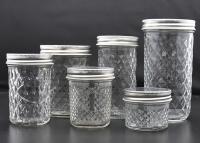 China 100ml 200ml 300ml clear glass jam jars glass mason jar with screw metal lids for sale