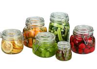 China Round Sealable Shape Glass Jars Empty Transparent Glass Jar With Lid for sale