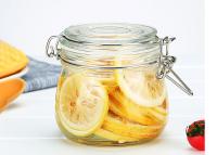 China Round Sealable Shape Glass Jars Empty Transparent Glass Jar With Lid for sale