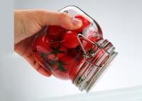 China Round Sealable Shape Glass Jars Empty Transparent Glass Jar With Lid for sale