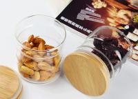 China Hexagon Shape Glass Bottle Jar Kitchen Storage With Bamboo Lid SGS Certification for sale