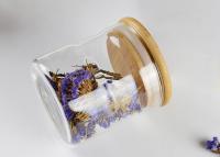 China Hexagon Shape Glass Bottle Jar Kitchen Storage With Bamboo Lid SGS Certification for sale