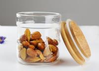 China Hexagon Shape Glass Bottle Jar Kitchen Storage With Bamboo Lid SGS Certification for sale