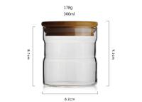 China Hexagon Shape Glass Bottle Jar Kitchen Storage With Bamboo Lid SGS Certification for sale