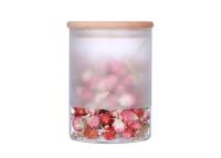 China Yf0903 Frosted Glass Jar For Food / Glass Storage Jar With Bamboo Lid for sale