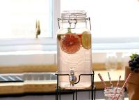 China Faucet Switch Bottle Juice Jar Cold Drink Storage Bottle Wine Glass Bottle for sale