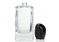 China Transparent Square Cosmetic Glass Bottles Large Capacity Glass Perfume Bottle for sale