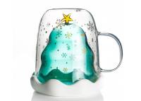 China Christmas Tree Star Wishing Mug Gift Cup Creative Glass High Temperature for sale